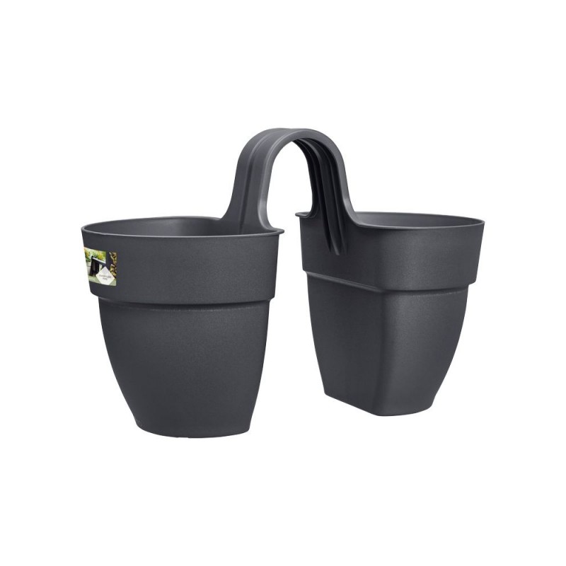Pot Vibia campana flower twin 21cm Anthracite